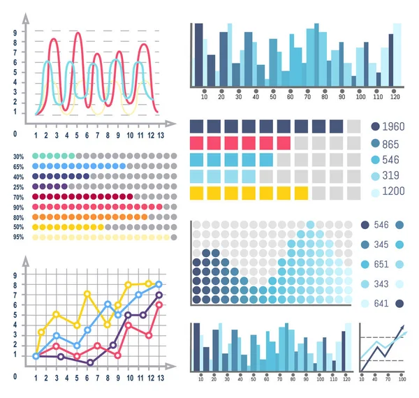 Infographics and Curves Pie Diagrams with Segments Stock Vector Image ...