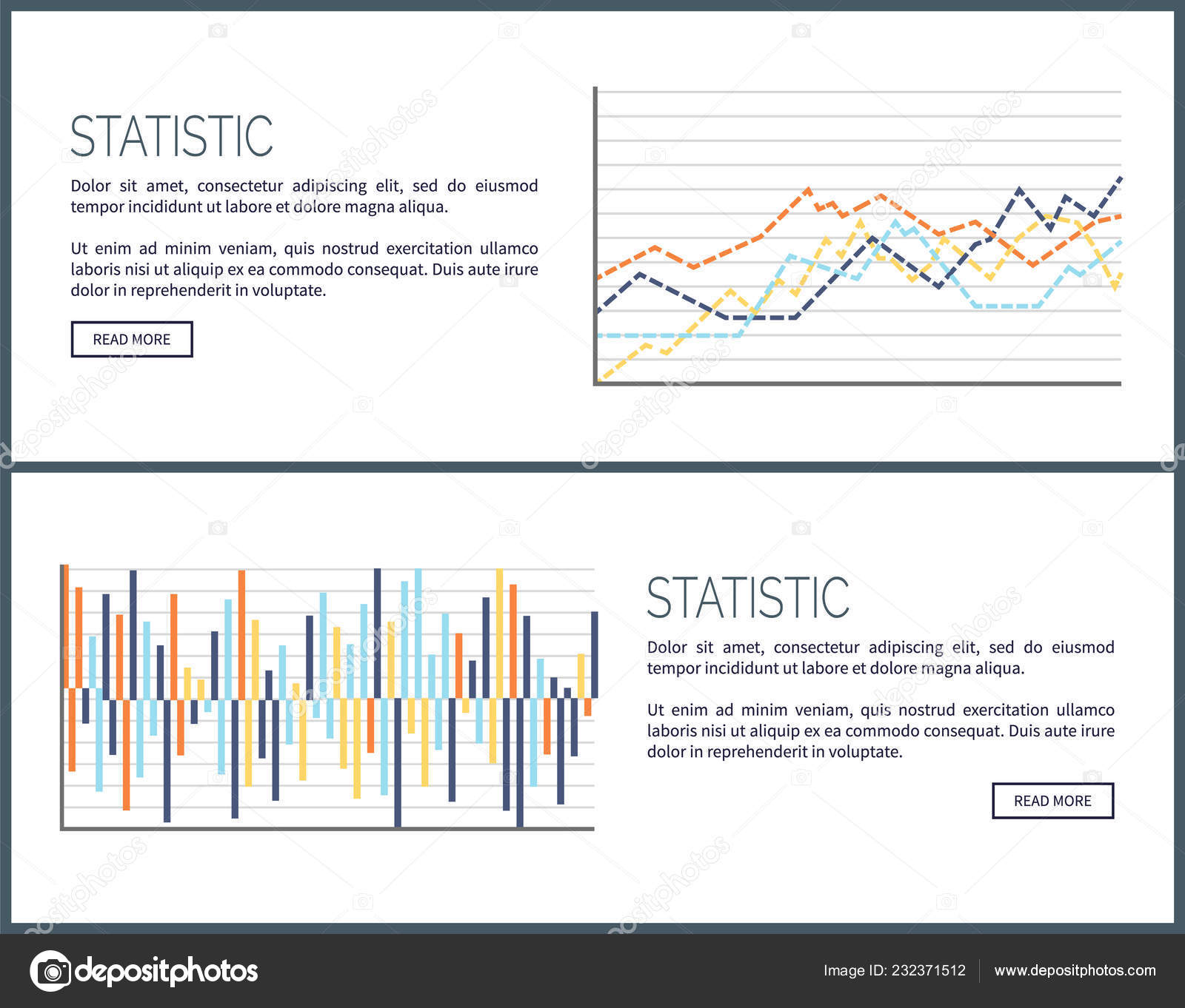 Statistic Web Pages, Charts and Infographics Set Stock Vector Image by ...
