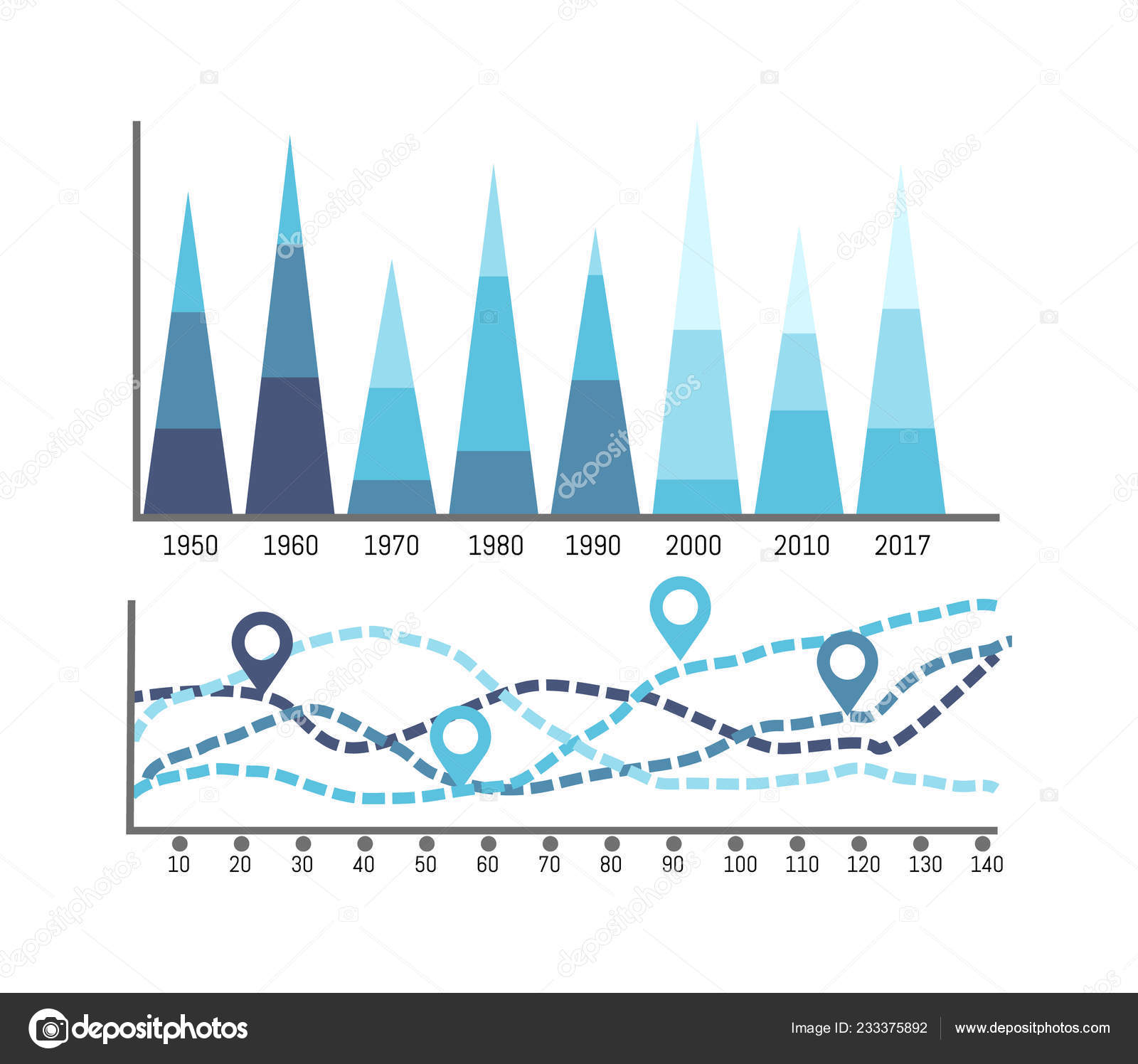 Graphique avec chronologie et données sur les années Vecteur par ...