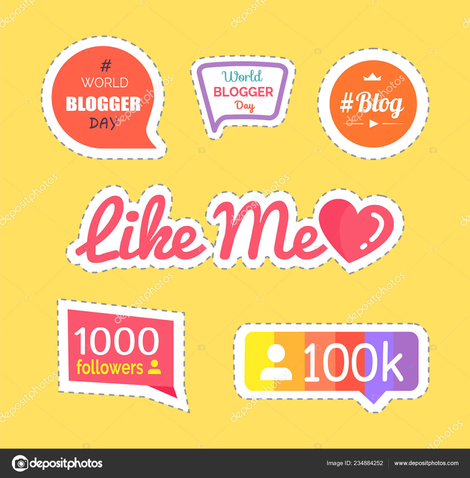Like Me and Followers, Information Set Vector Stock Vector Image by ...