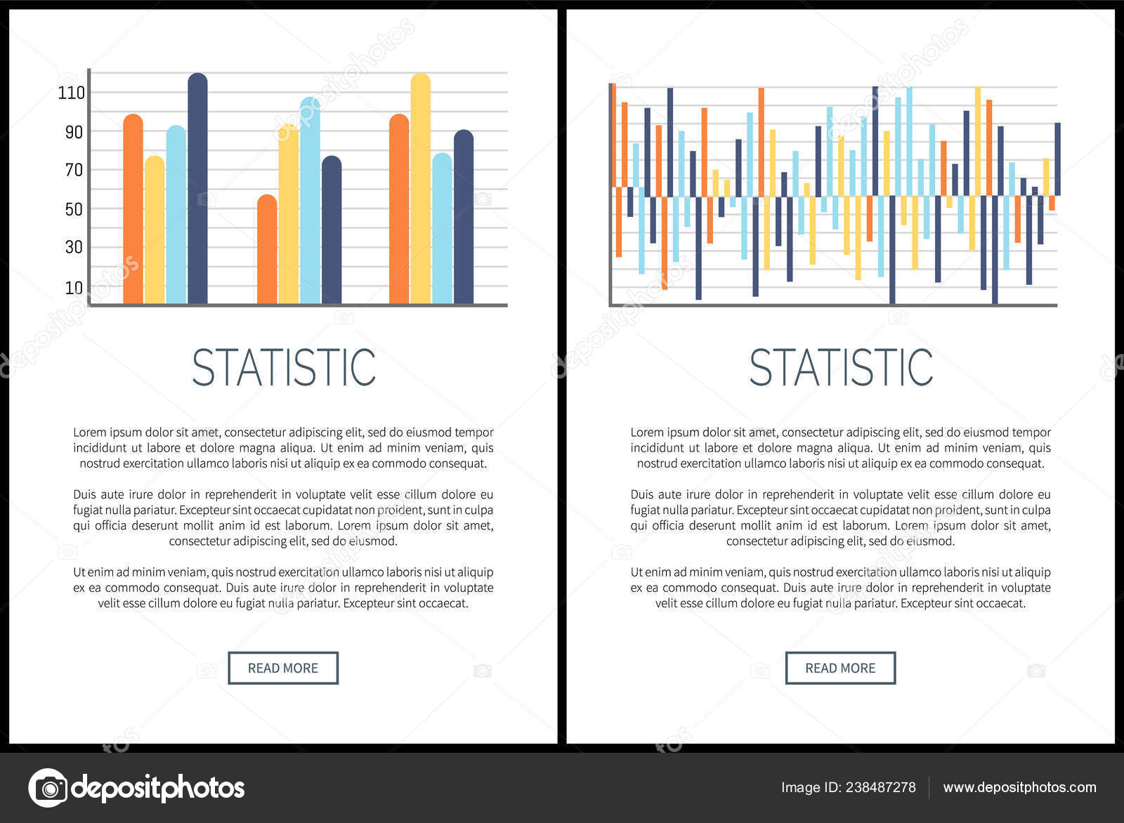 Statistic Webpages and Text, Data Presentation Stock Vector Image by ...