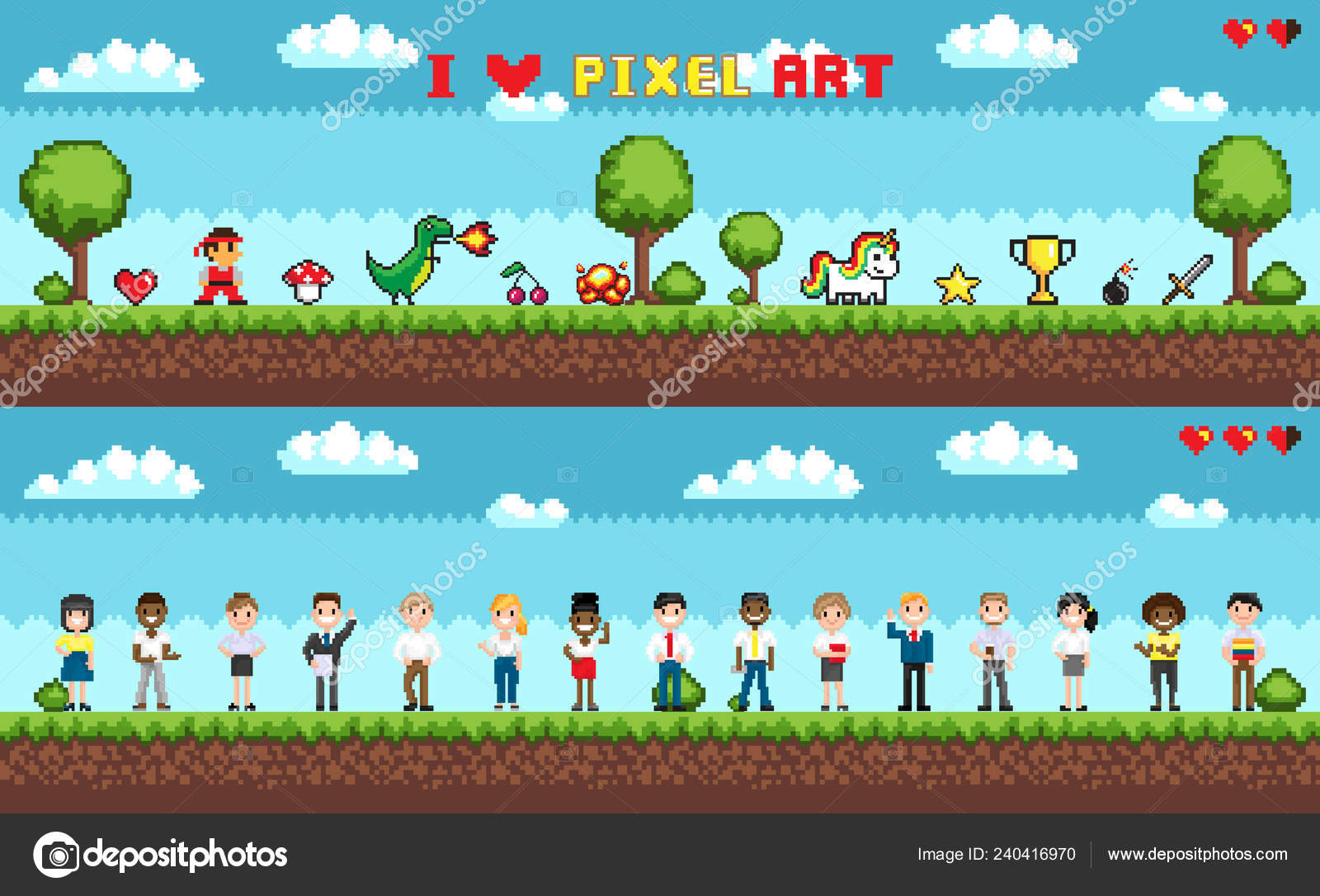 Set of Characters, Selection Playing Game Vector Stock Vector by ...