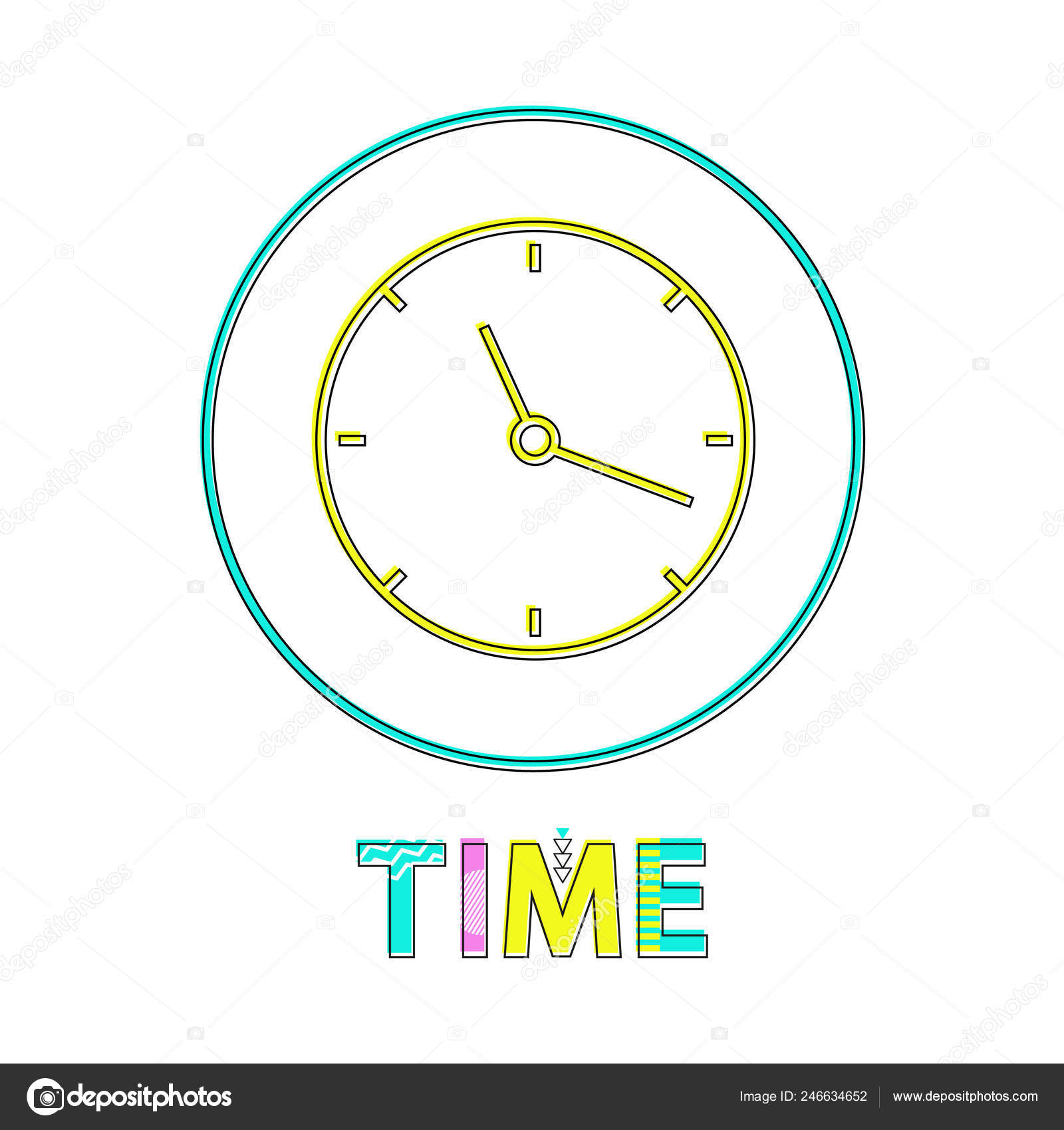 Time Clock with Hands Icon Vector Illustration Stock Vector Image by ...