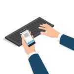 Set of hands with computer devices Stock Vector Image by ©schiva #89621244