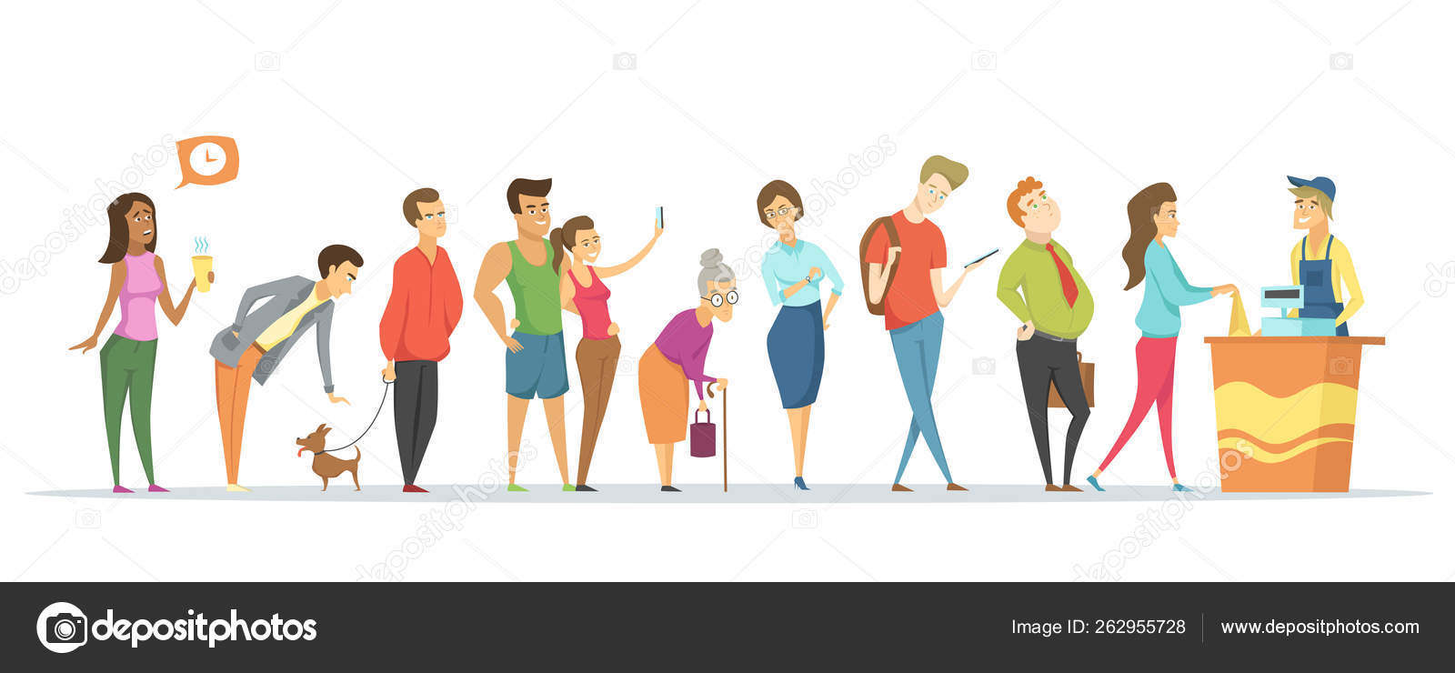 People Waiting in Long Queue Tired Clients in Line Stock Vector Image ... People Waiting in Long Queue Tired Clients in Line Stock Vector Image ...