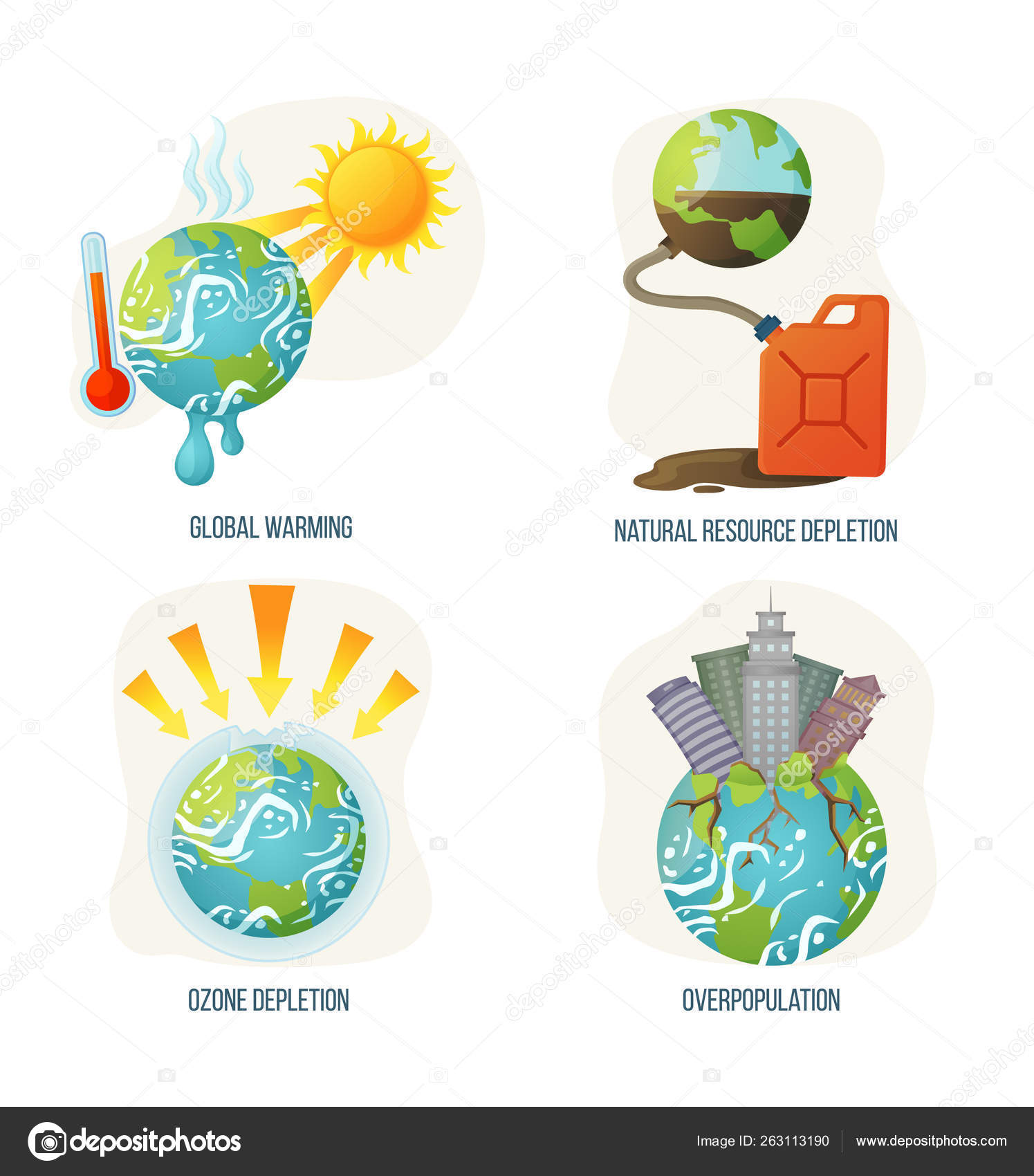 Global Warming and Natural Resource Depletion Stock Vector by ©robuart ...