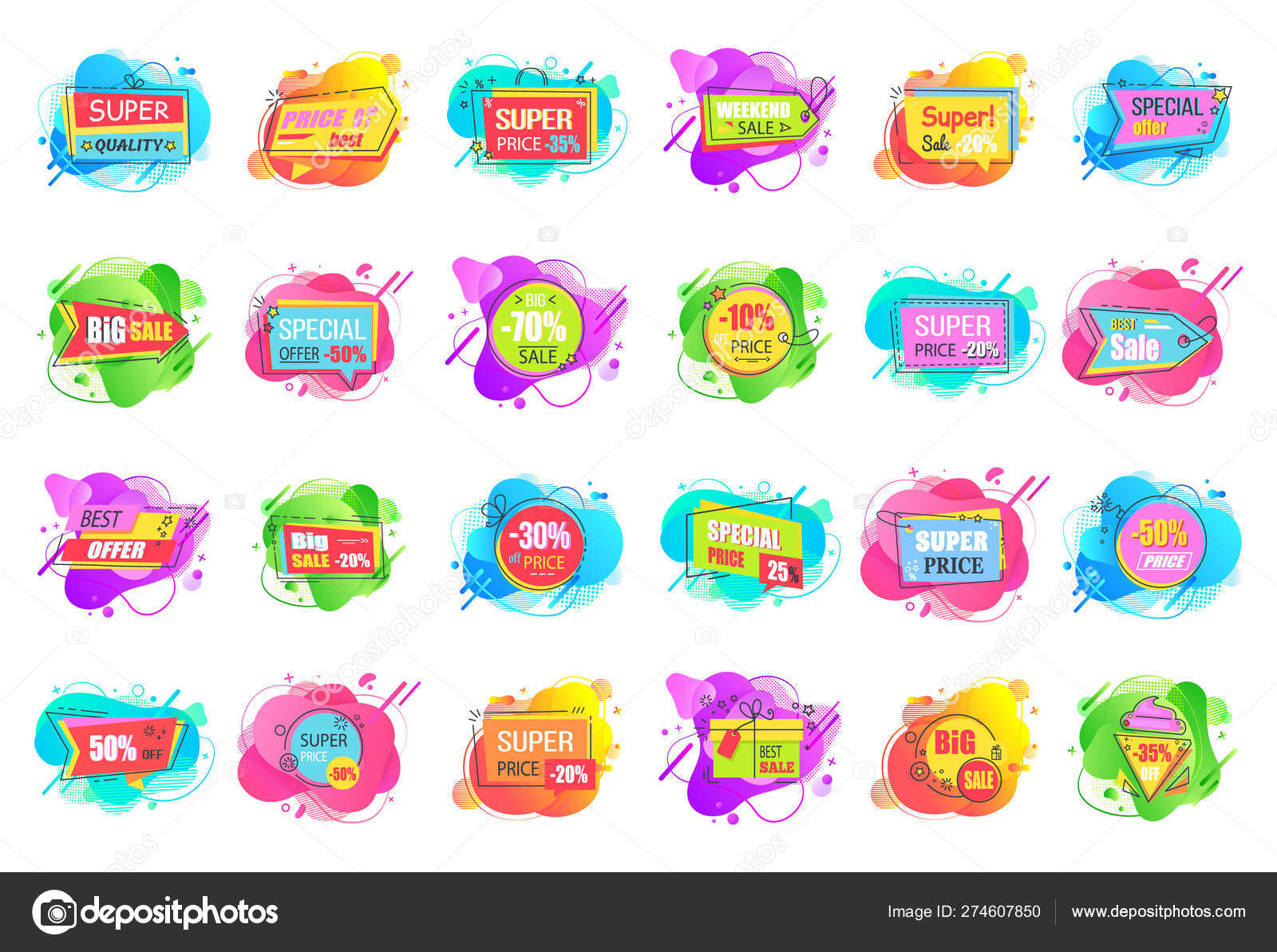 Special Offer Percents Off Price Labels Sale Set Stock Vector Image by ...