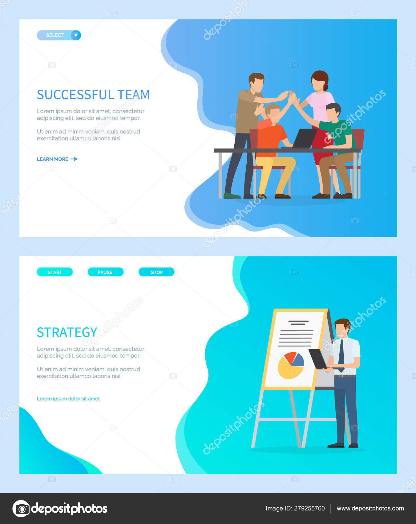 Successful Team and Strategy of Businessman Web Stock Vector Image by ...