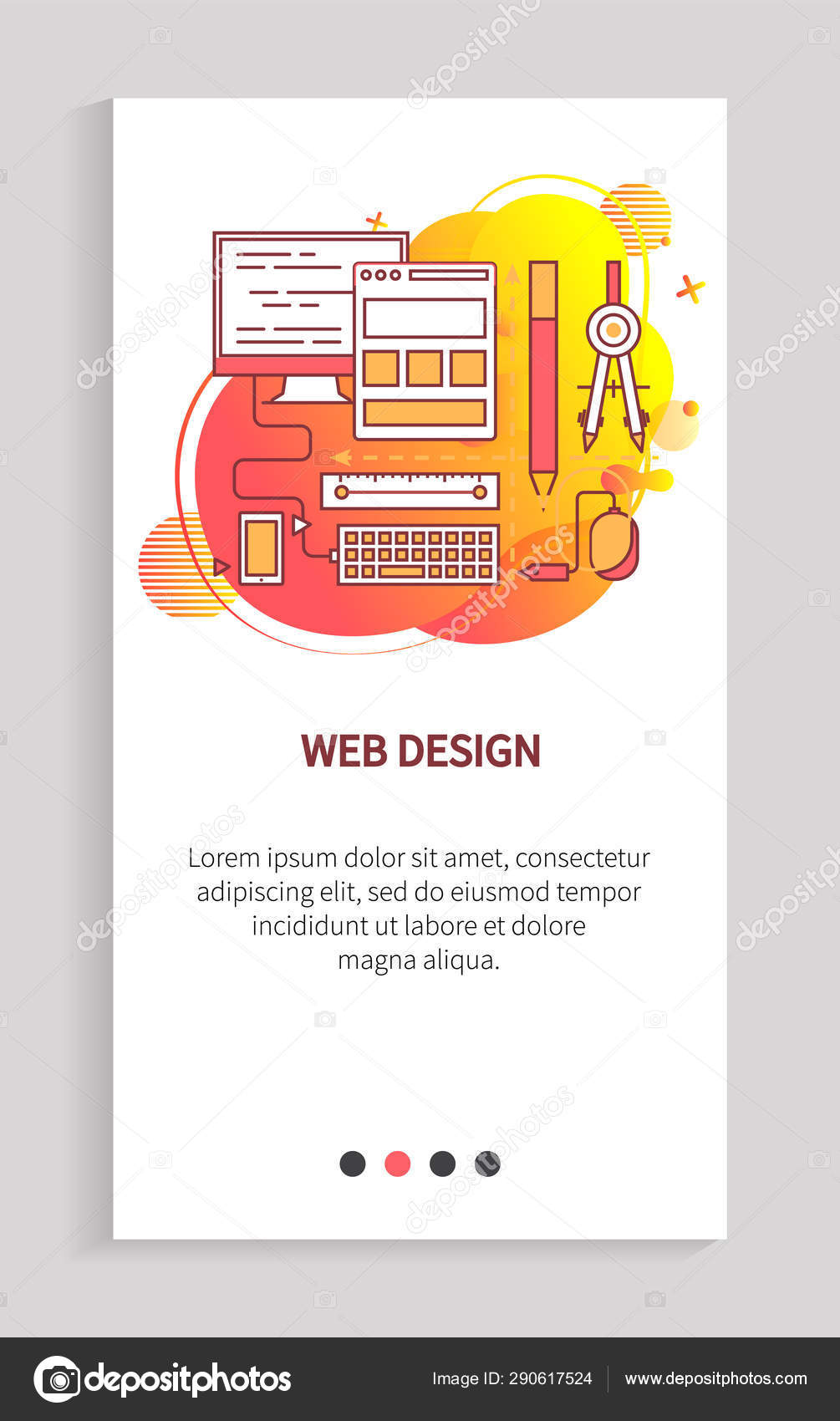 Web Design Template, Pc Equipment, Webpage Vector Stock Vector Image by ...