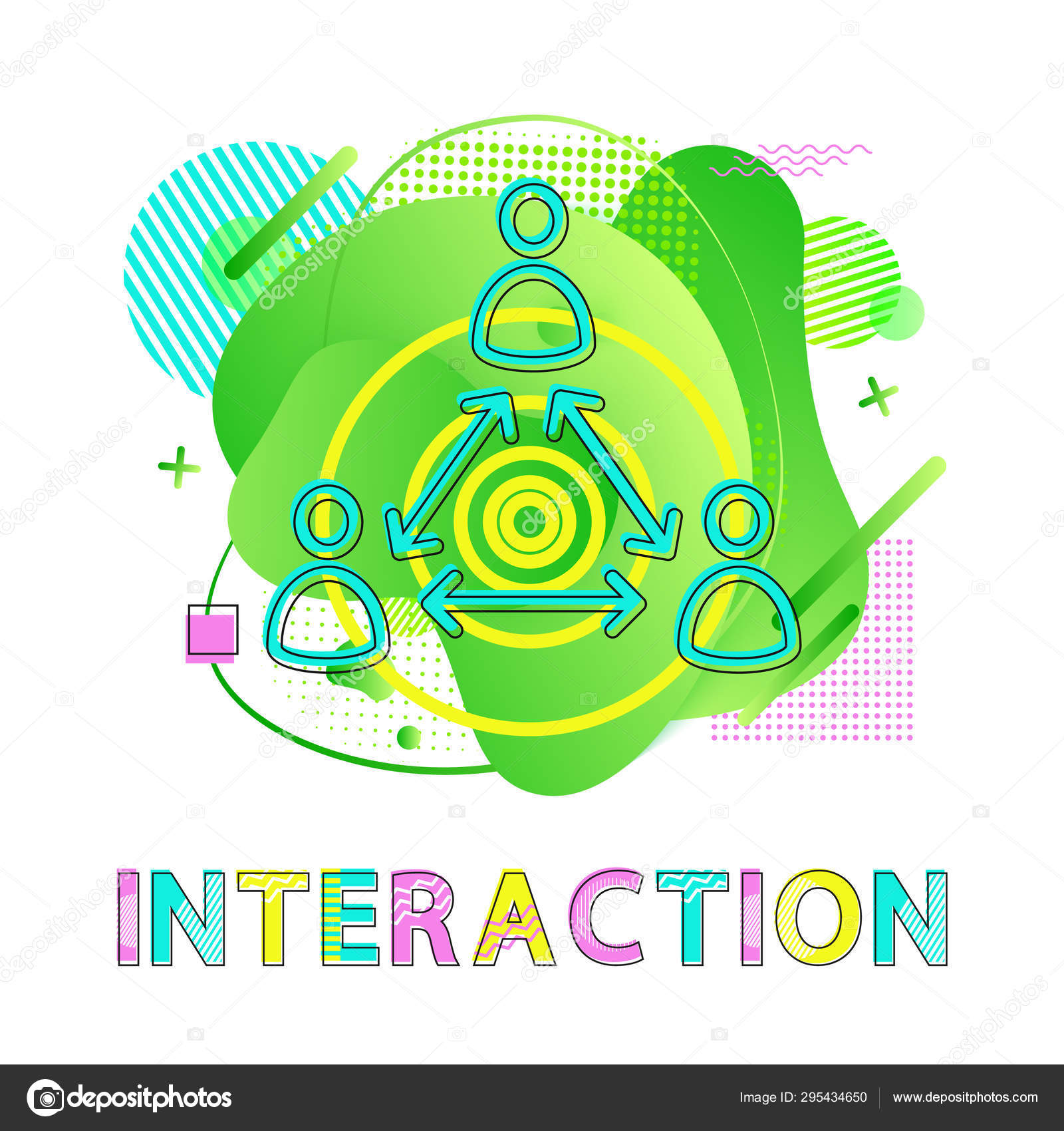 Interaction Symbol, Human and Arrows, Co-working Stock Vector Image by ...