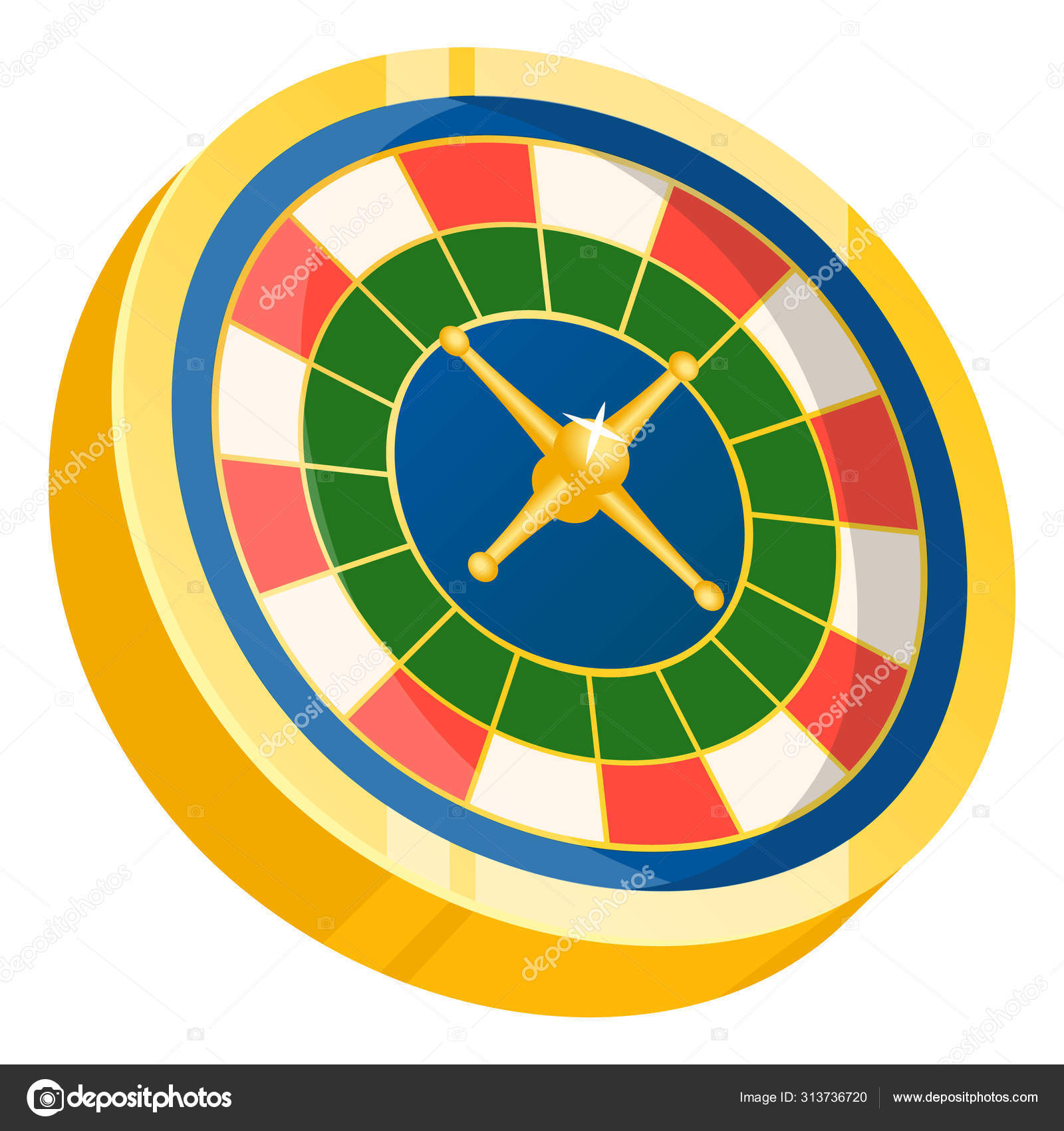 Roulette with Colored Segments and Pointer Vector Stock Vector by ...