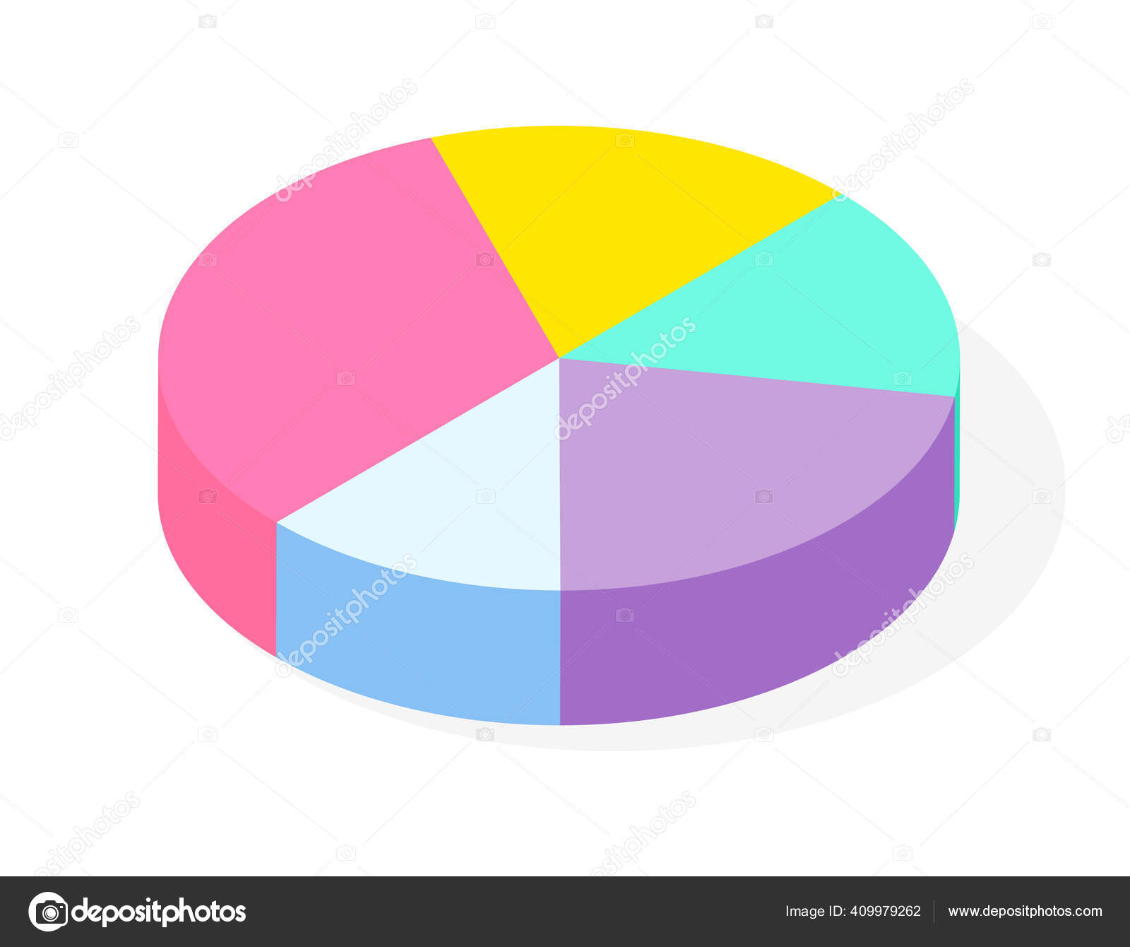 Diagrama de pastel 3d vector colorido, gráfico circular, marketing ...