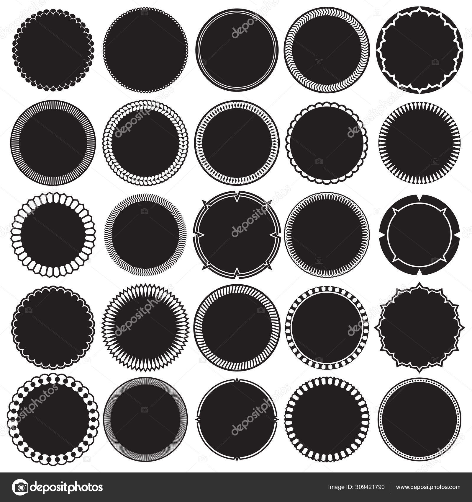 Collection of Round Decorative Ornamental Border Frames. Ideal for ...