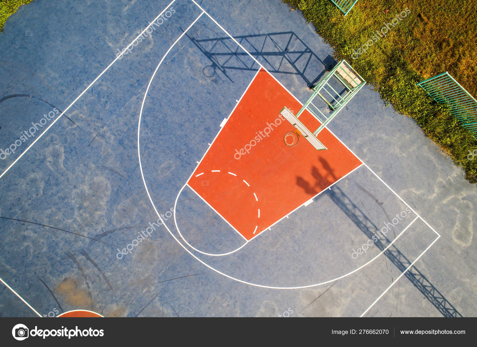 Aerial view, Top View, Bird eye view of school college with Bask Stock ...