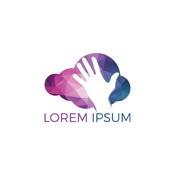 Human hand with Cloud vector logo design. Health and Health Care icon ...