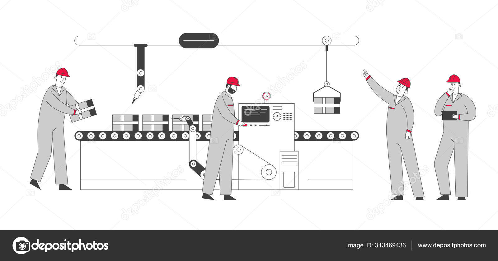 Assembly Line Worker Cartoon