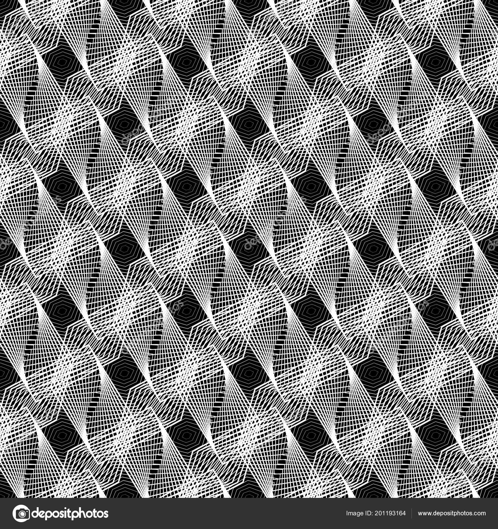 Design Seamless Monochrome Geometric Pattern Abstract Lines Textured ...