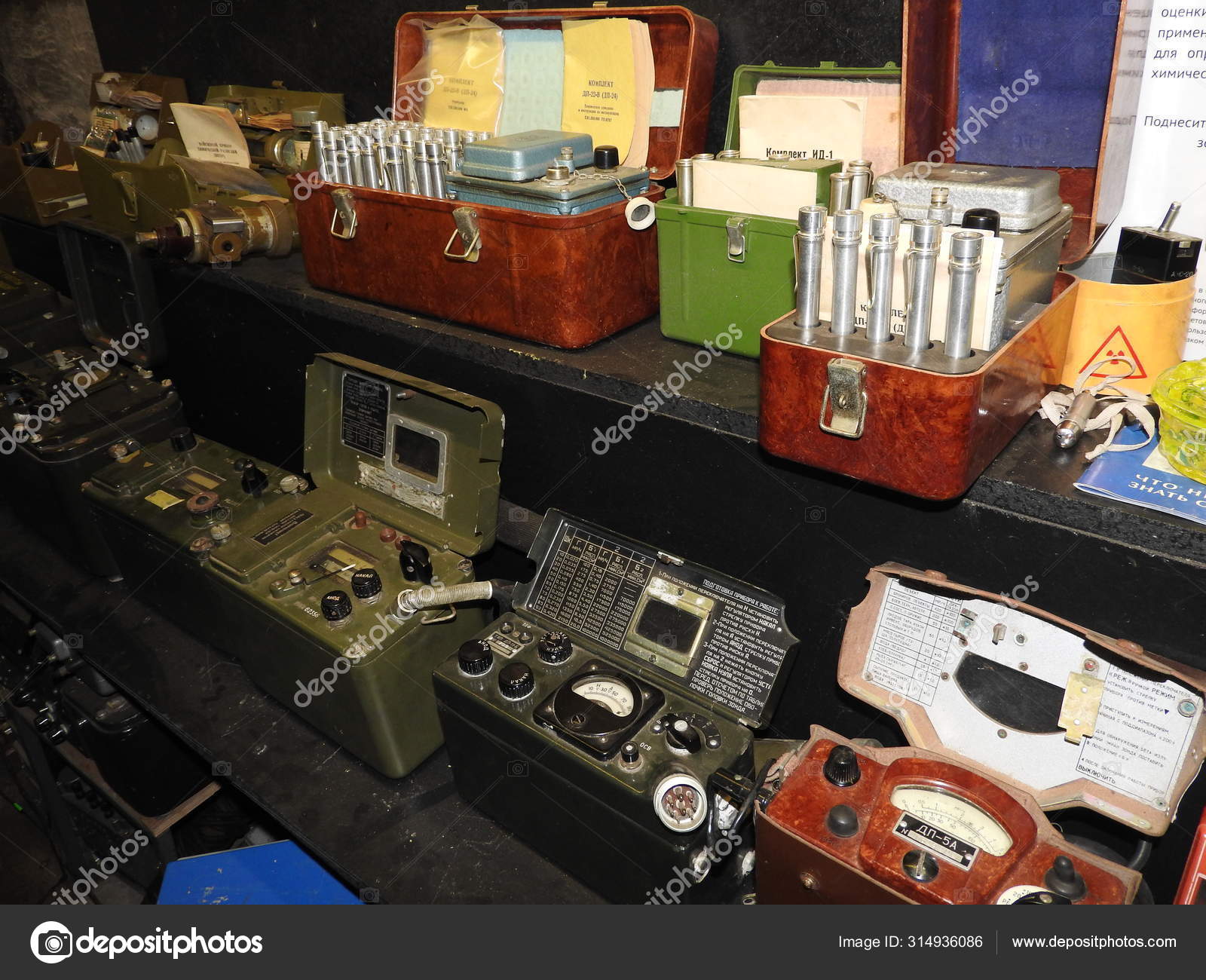 Underground Soviet bunker during the war, details and elements Stock ...