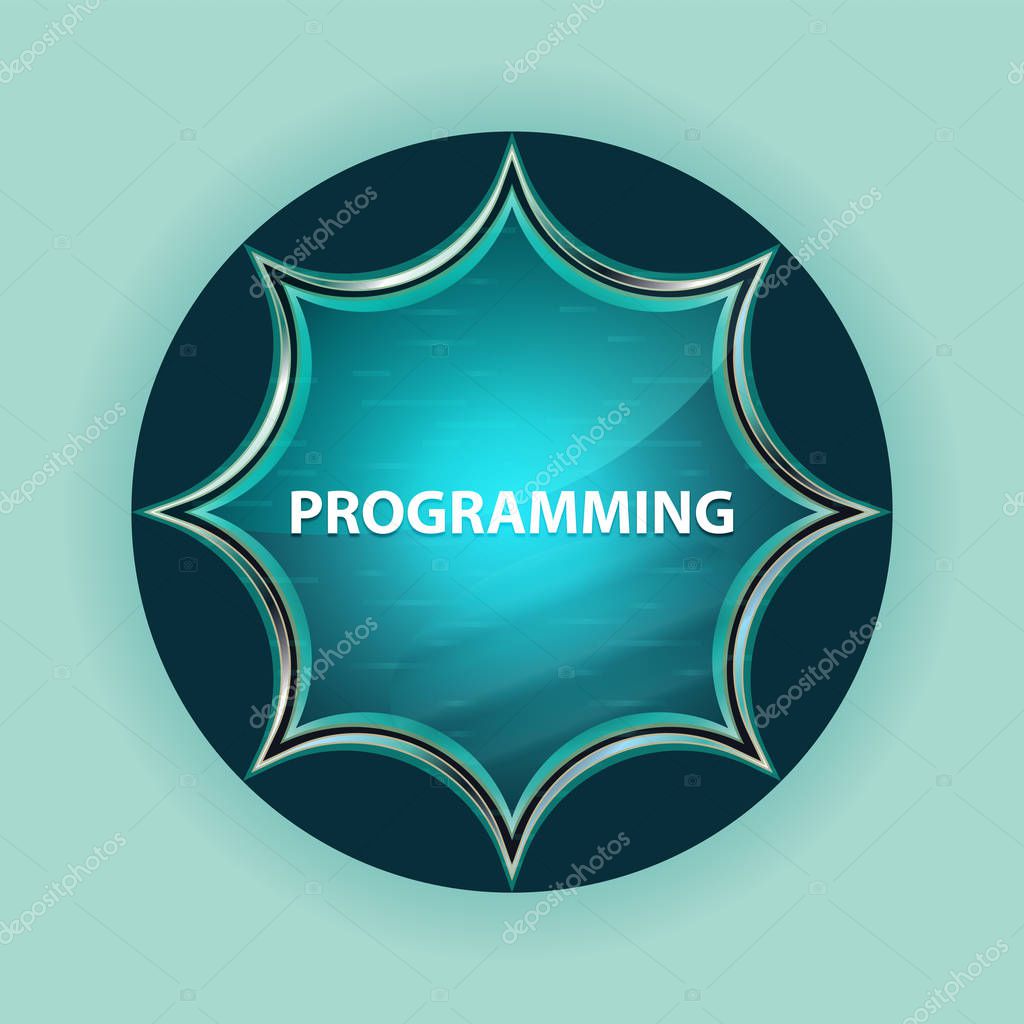 Programación mágico cristal sunburst azul botón cielo azul backgro 2022