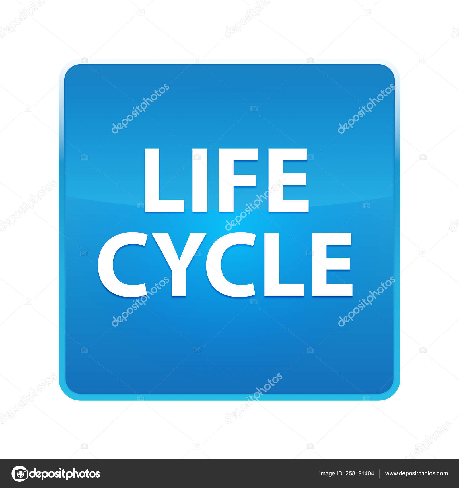 Life Cycle shiny blue square button — Stock Photo © BlueJay18 #258191404