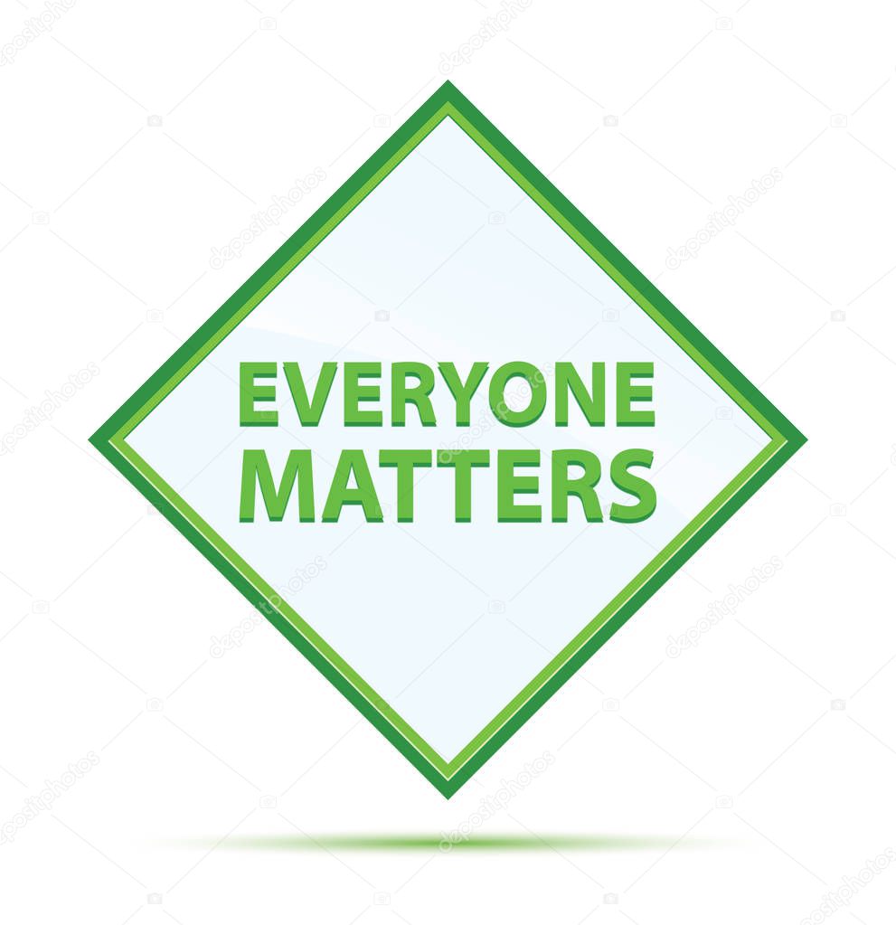 Everyone Matters modern abstract green diamond button — Stock Photo ...