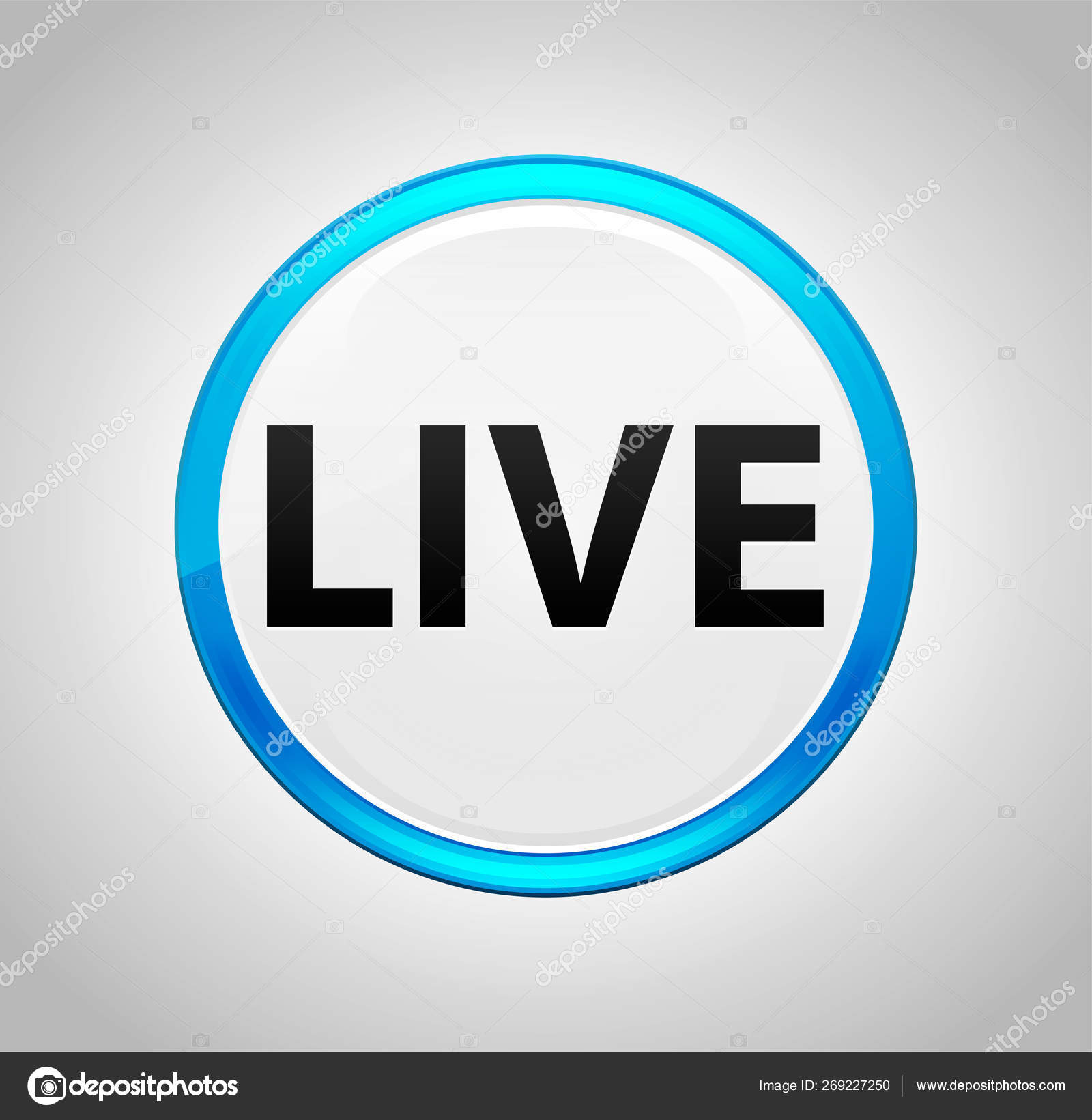 Live Round Blue Push Button — Stock Photo © BlueJay18 #269227250