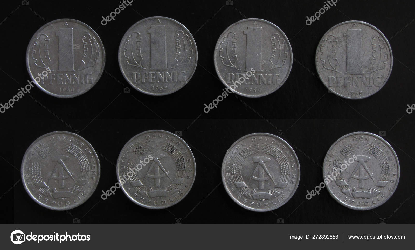 Set of 4 (four) different years vintage DDR East Germany (GDR - German ...