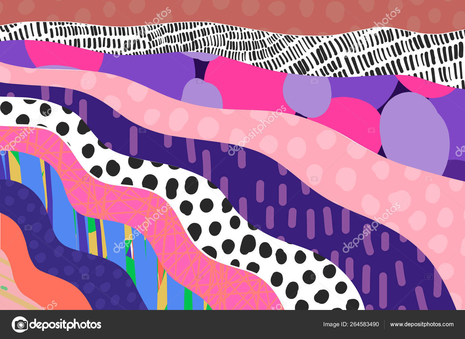 Textured cartoon hand drawn cartoon background. Vibrant colors and ...