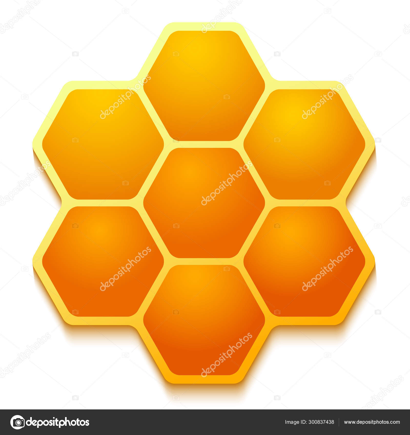 Realistic honeycomb with shadow on a white background. Stock Vector by ...