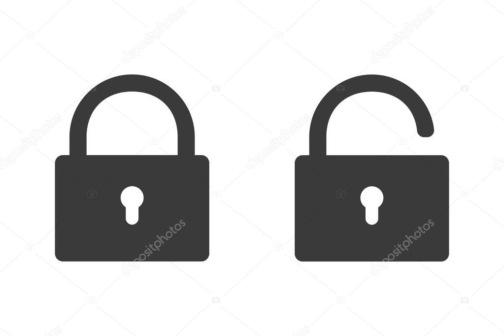 bloqueos loked y abiertos simples signos aislados símbolo de seguridad 2023