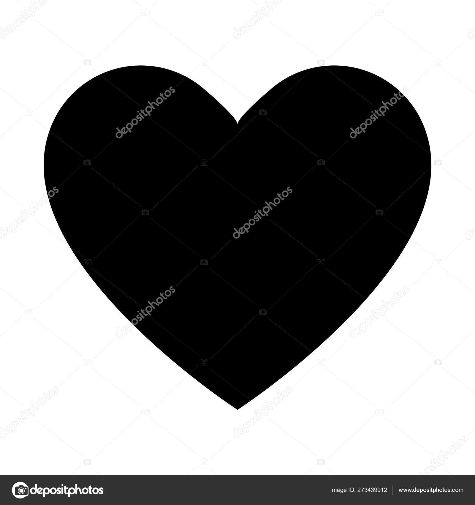 Simple black heart decorative sign symbol of love or celebration ...