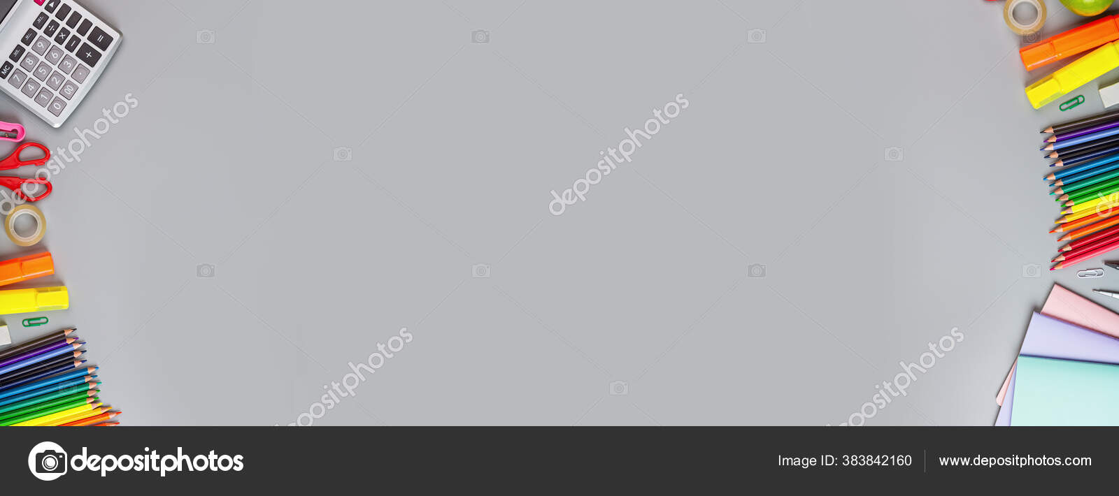 Back to School background with place for text. Collection of school ...