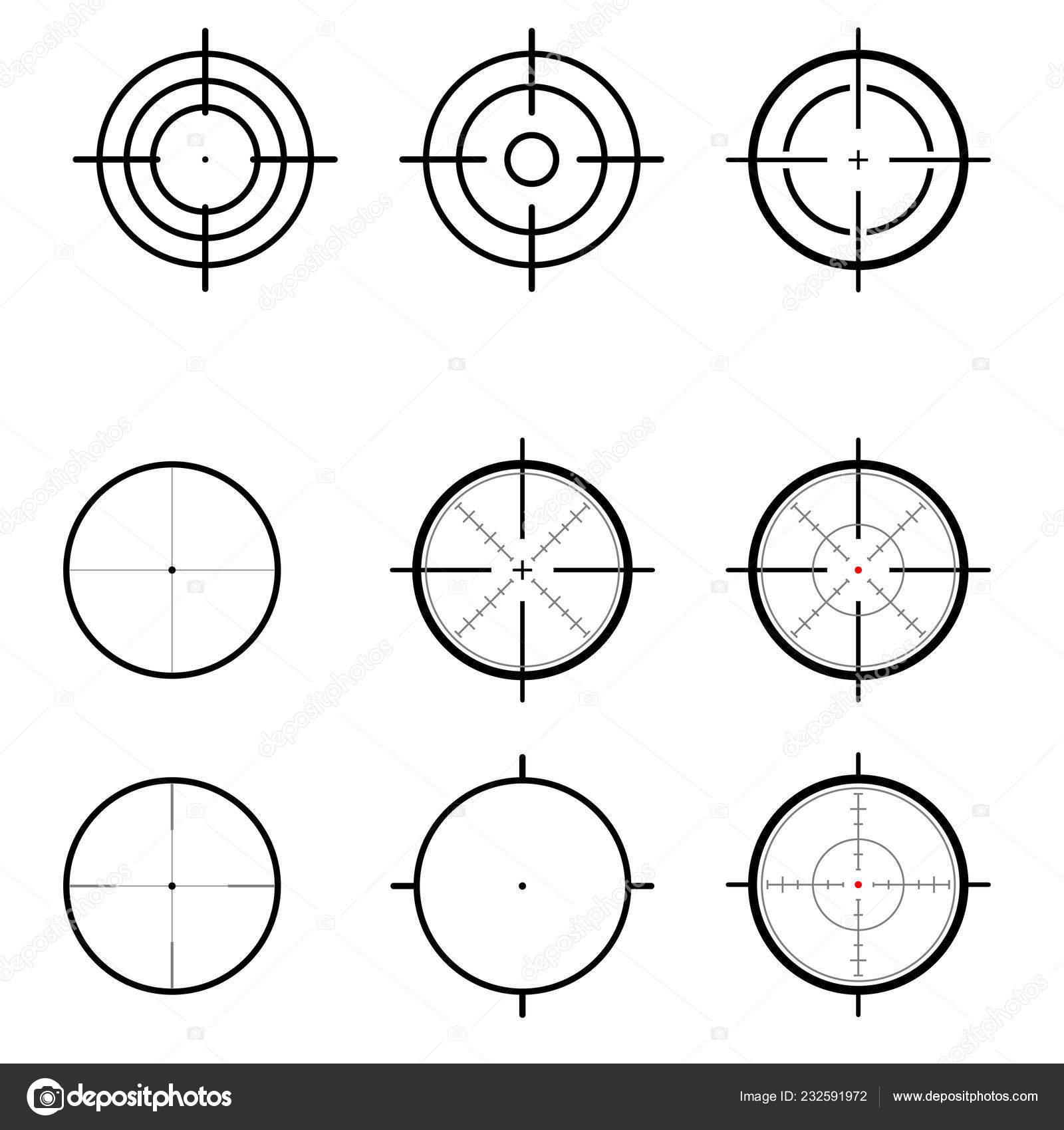Set of targets Stock Vector by ©Roxiller 232591972