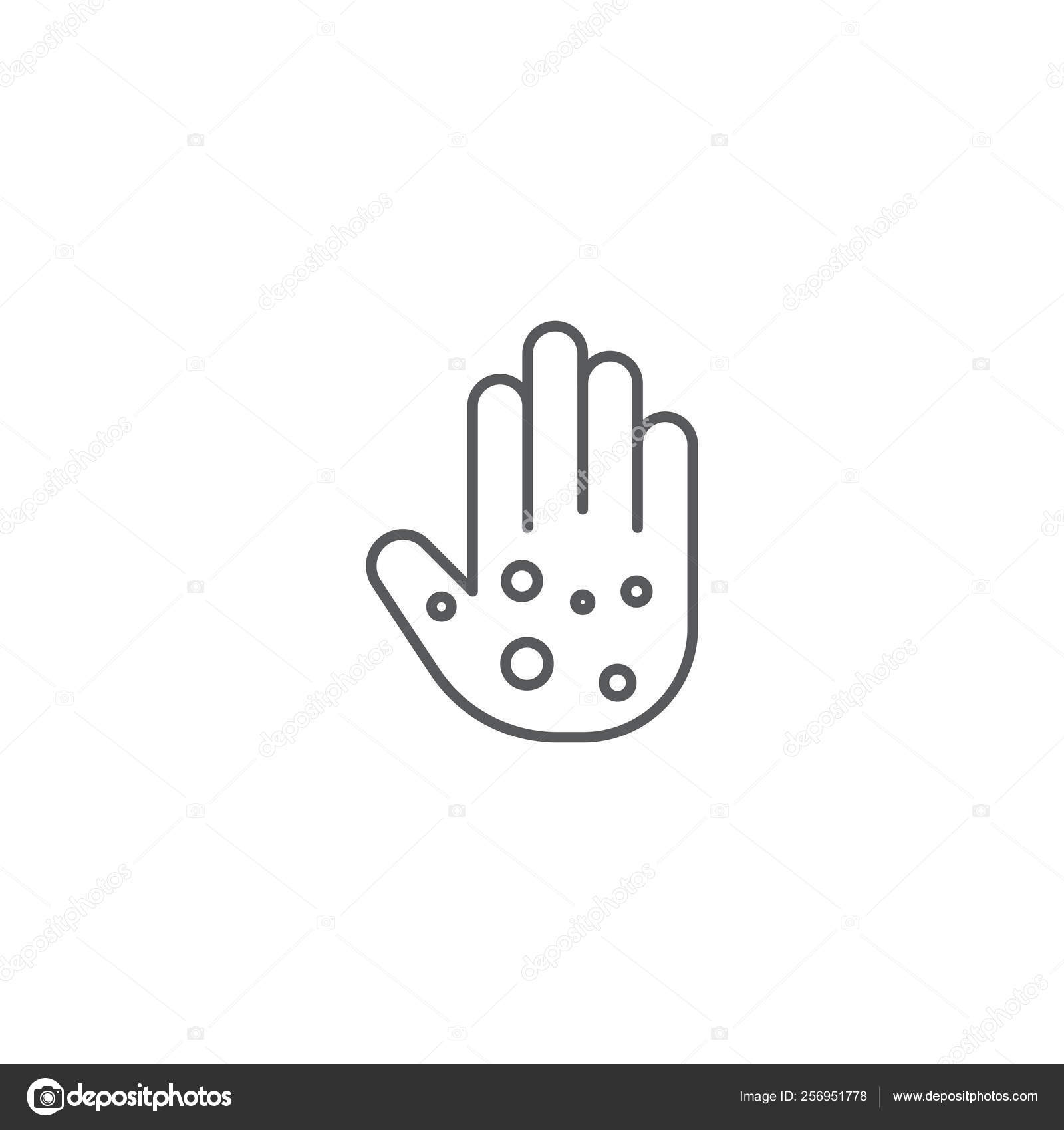 Eczema hand skin line icon. linear style sign for mobile concept and ...