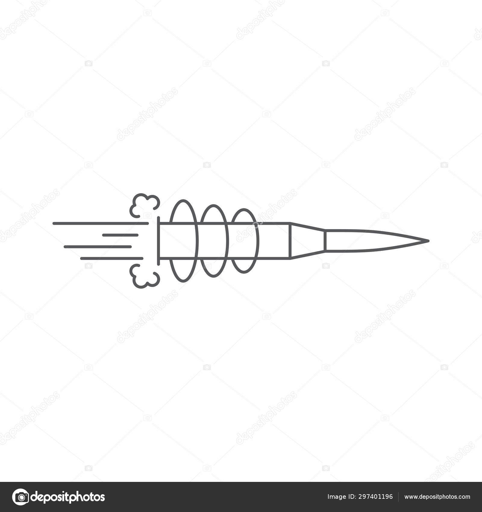 Flying bullet vector icon symbol isolated on white background Stock ...