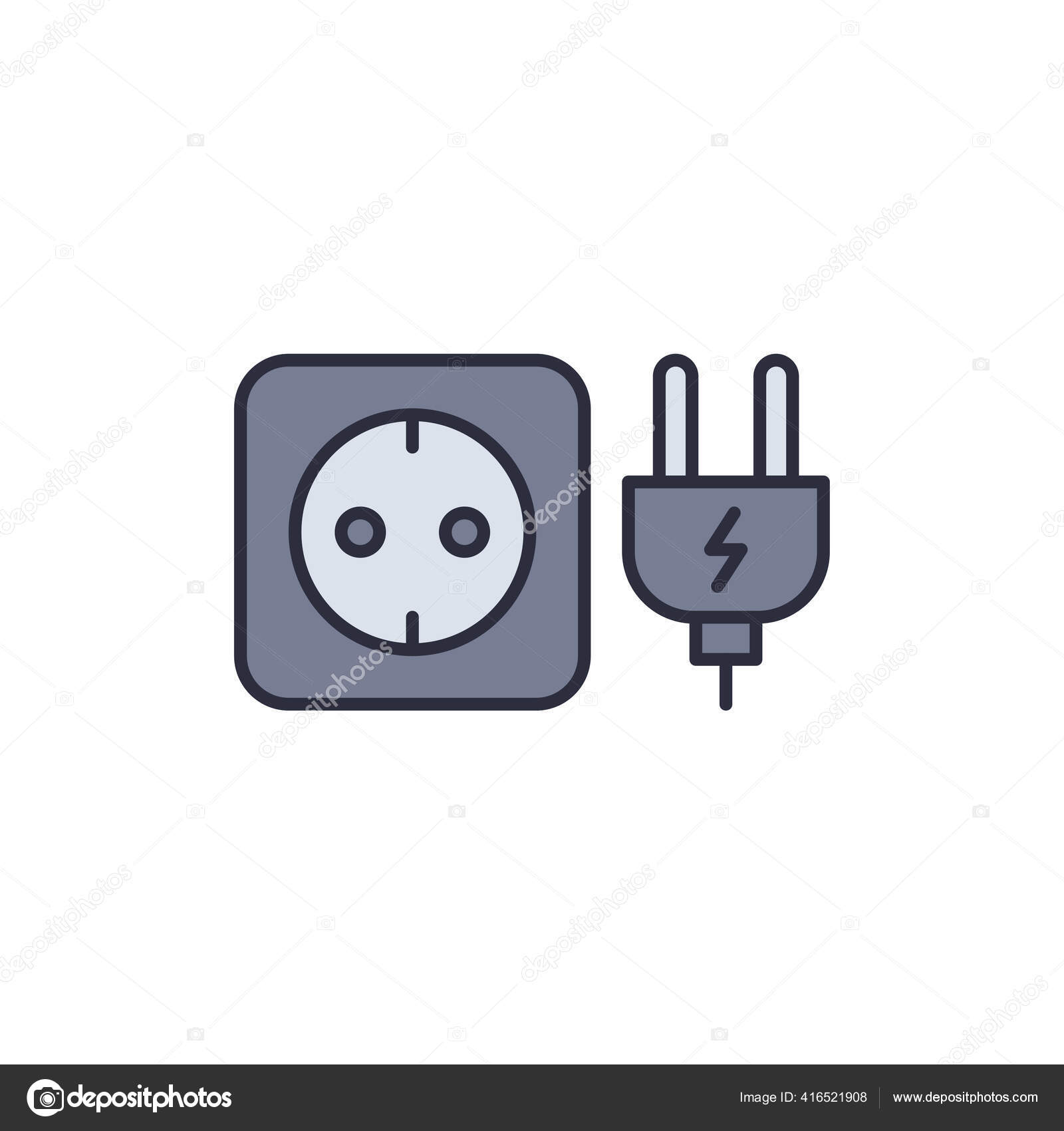 Steckdose Vektor Symbol Symbol Isoliert Auf Weißem Hintergrund Stock ...