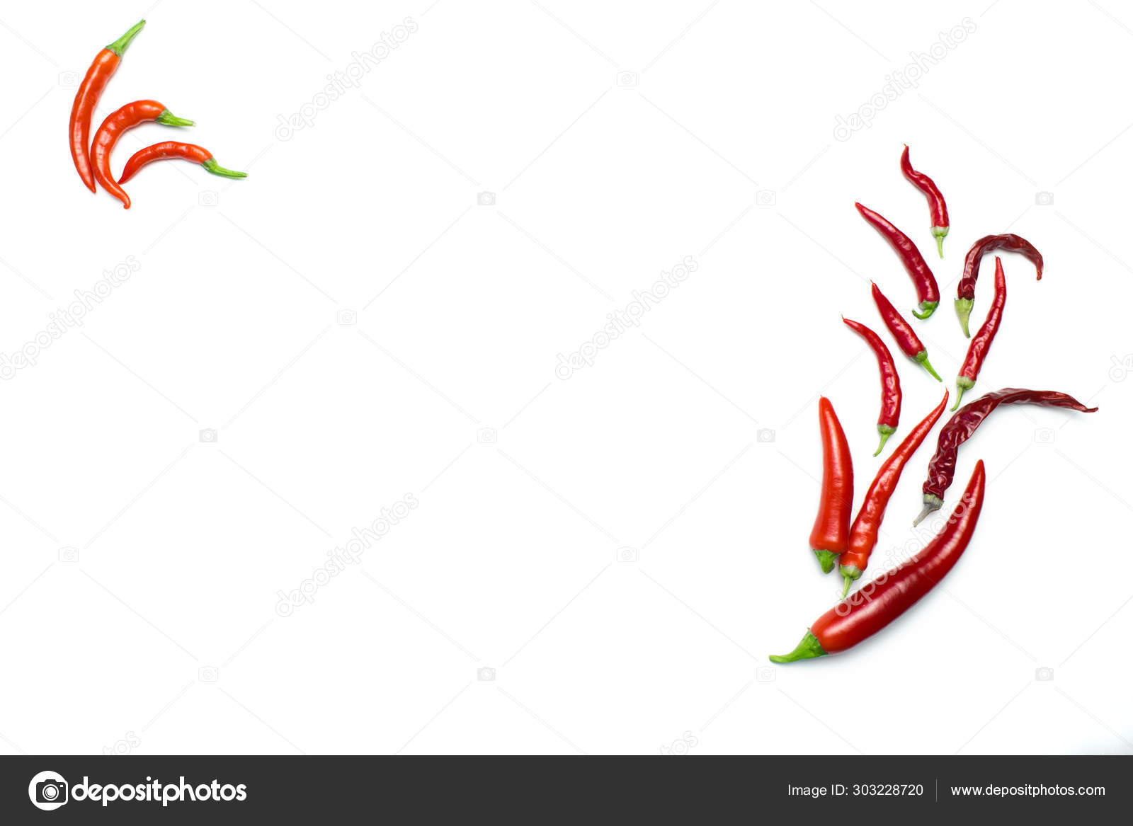 Peppers Layout White Background Place Text Stock Photo by ...