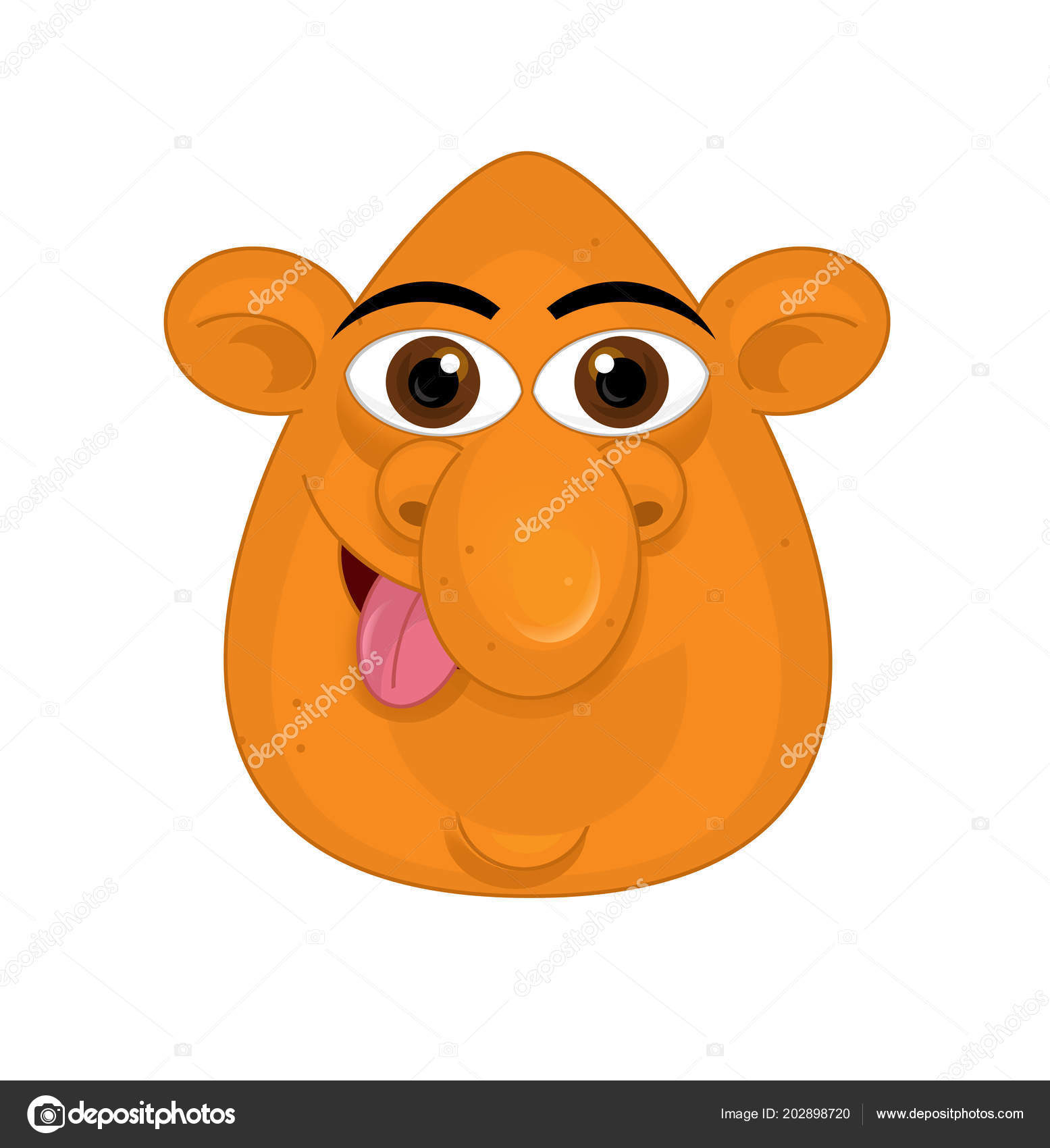 Orange Cartoon Scene Face Expression White Background Stock Photo by ...