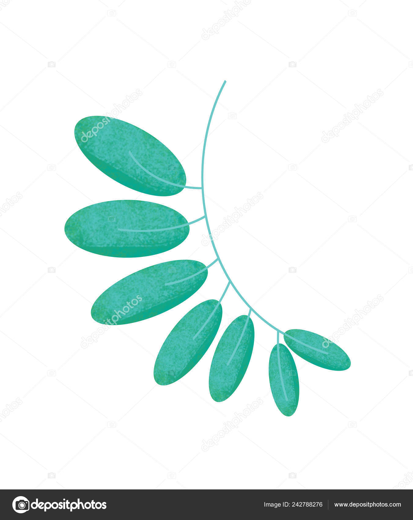 Cartoon Scene Leaf Nature White Background Illustration Children ...