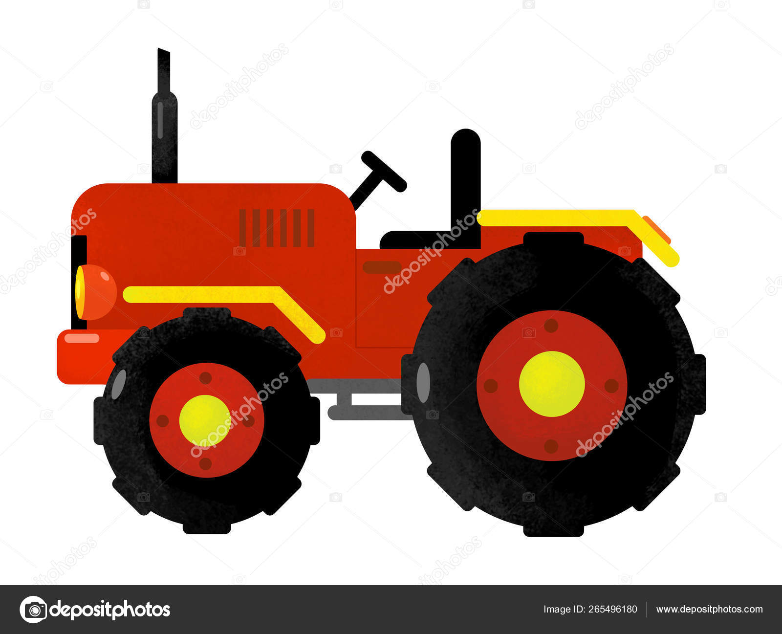 Cartoon isolated farm vehicle on white background - tractor ...