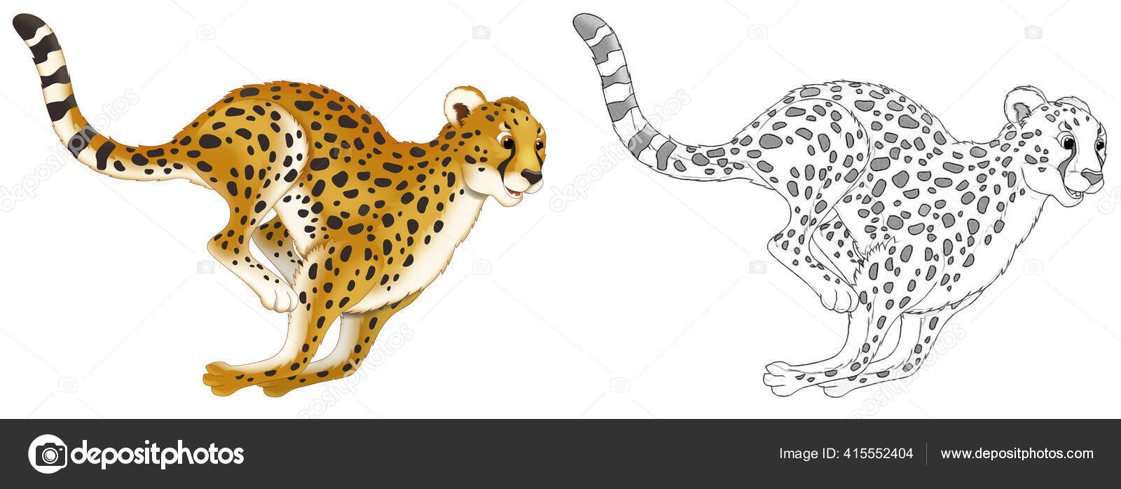 Disegno Del Fumetto Del Ghepardo Illustrazione Di Ghepardo Png,