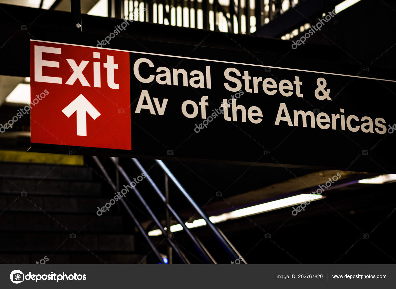 Exit Sign Canal Street Subway Station Manhattan New York City — Stock ...