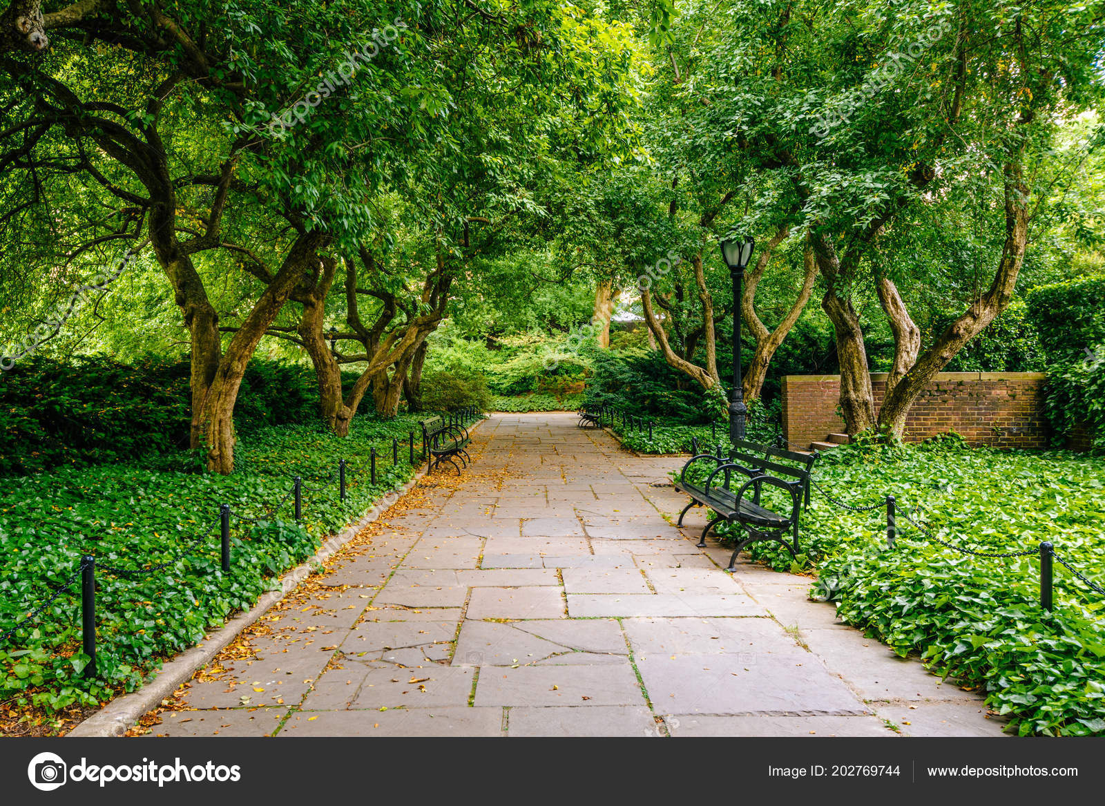 Tree Lined Walkway Conservatory Garden Central Park Manhattan New York ...
