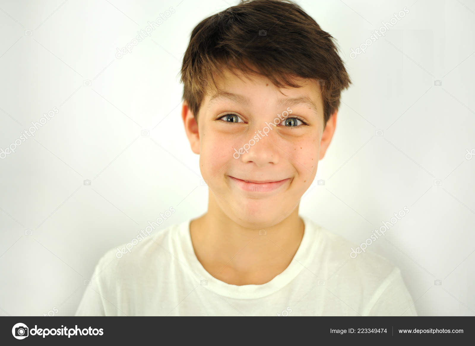 Funny Boy White Background Studio — Stock Photo © marianfil #223349474