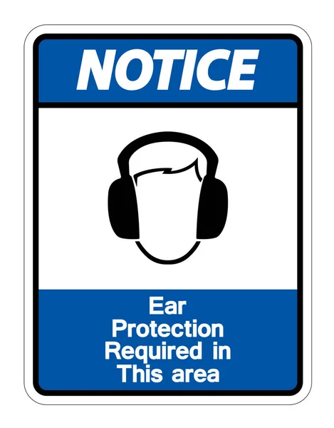 Earmuff Must Be Worn In This Area Symbol Sign Isolate on White ...