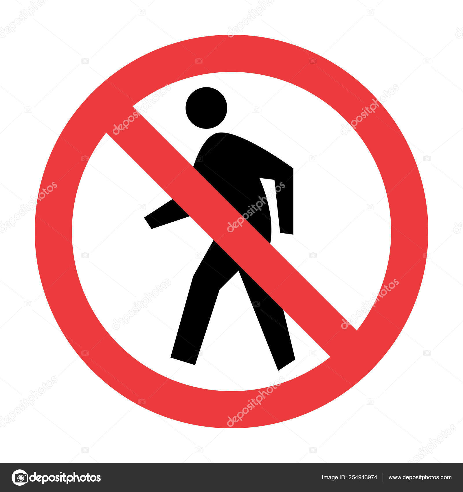 No Pedestrian Crossing Sign