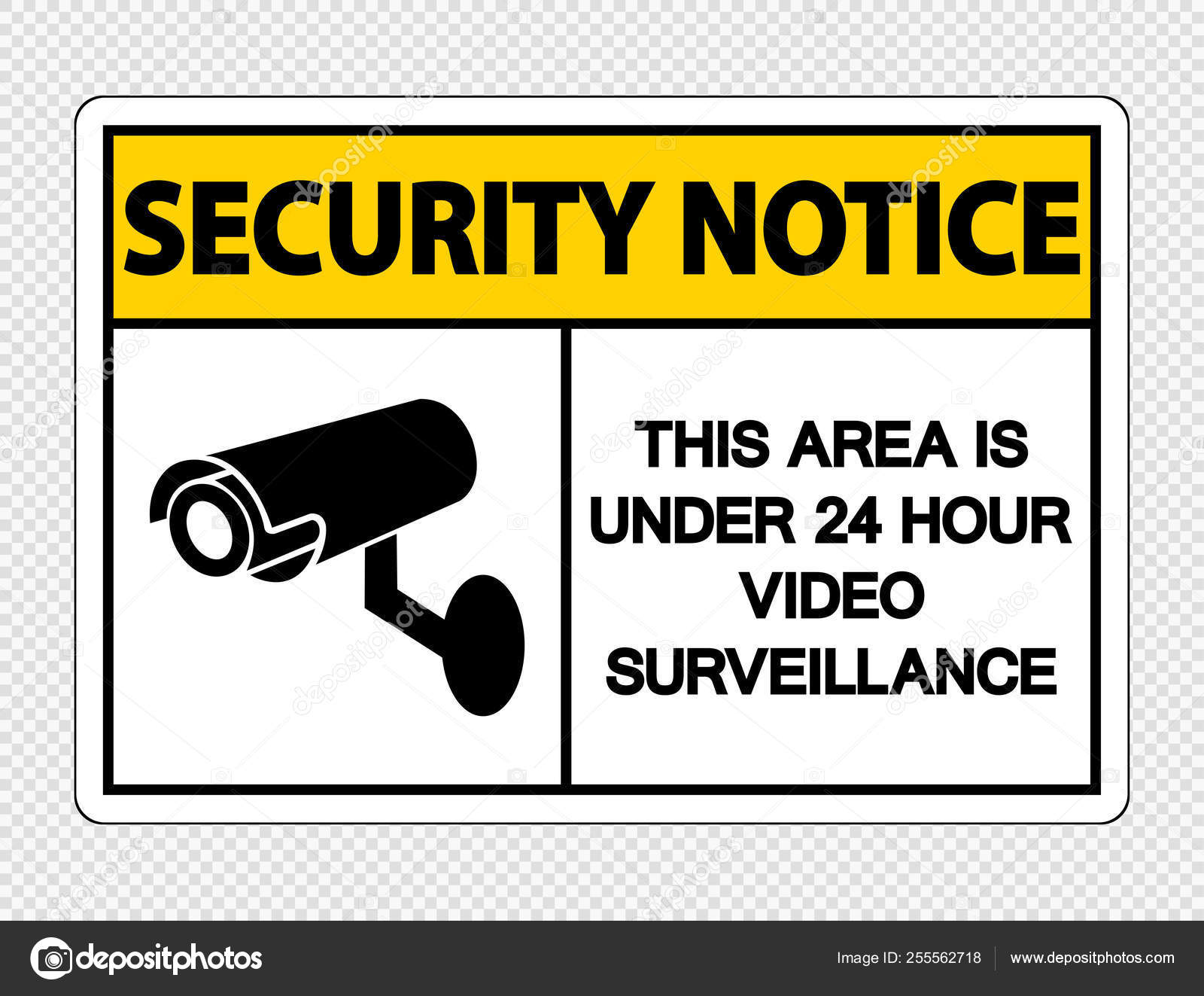 Security notice This Area is Under 24 Hour Video Surveillance Sign on ...