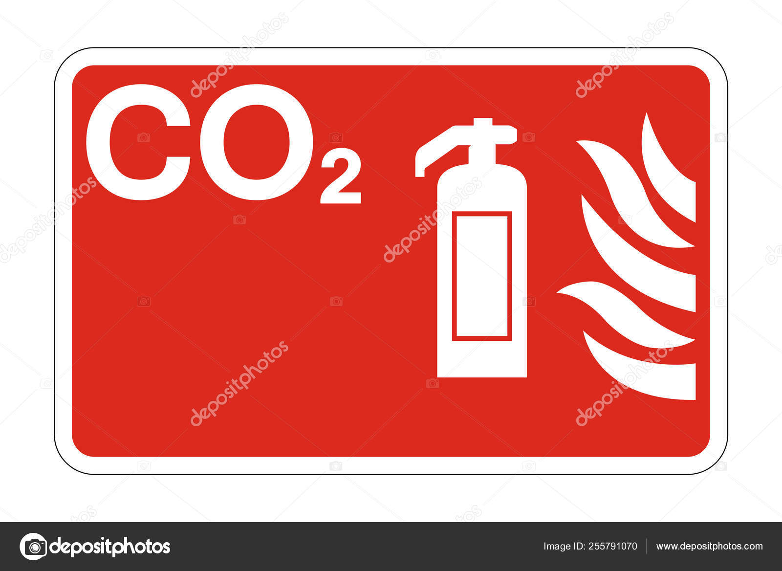 Co2 Fire Safety Symbol Sign on white background,Vector illustration ...