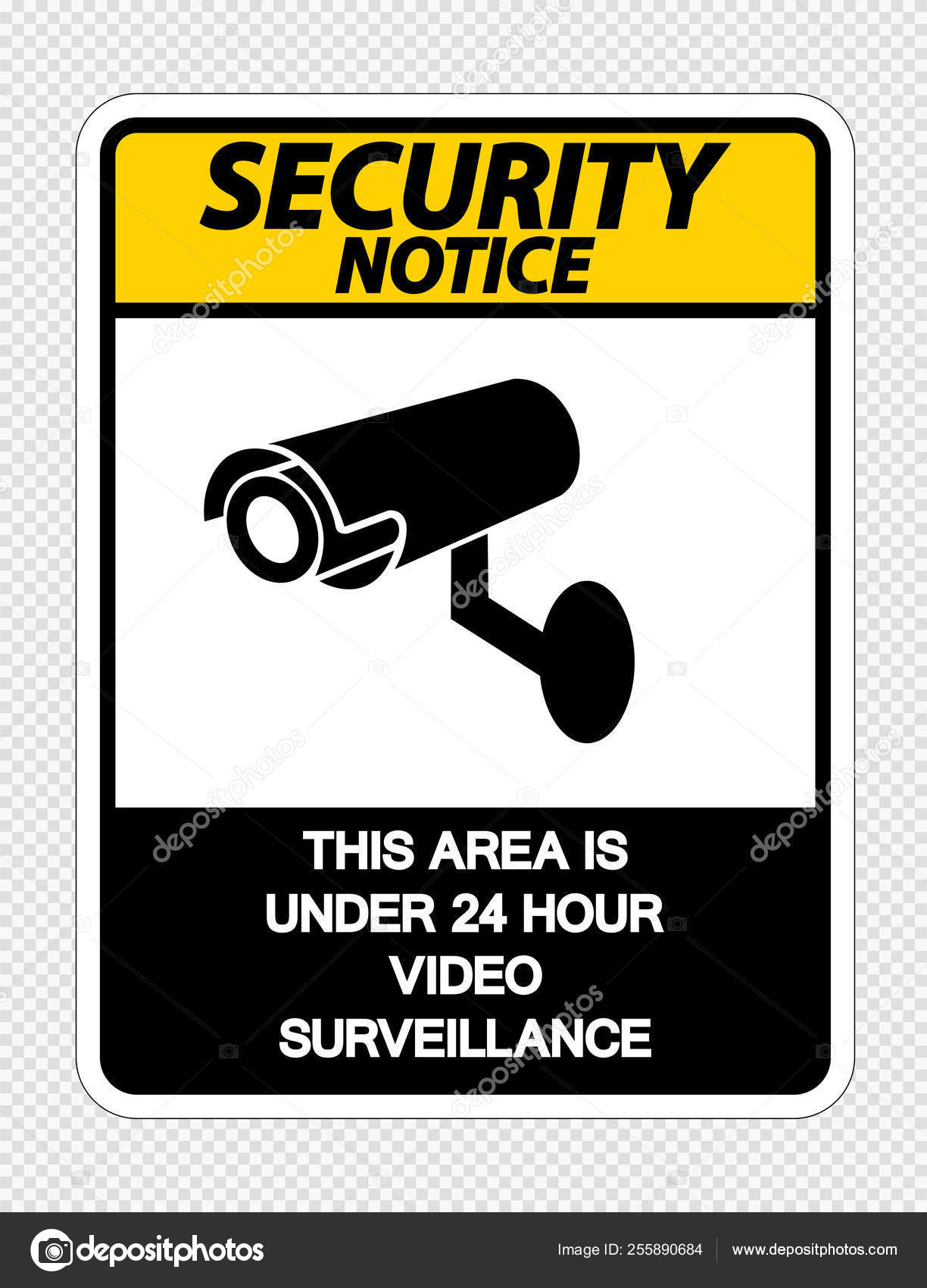 Security notice This Area is Under 24 Hour Video Surveillance Sign on ...
