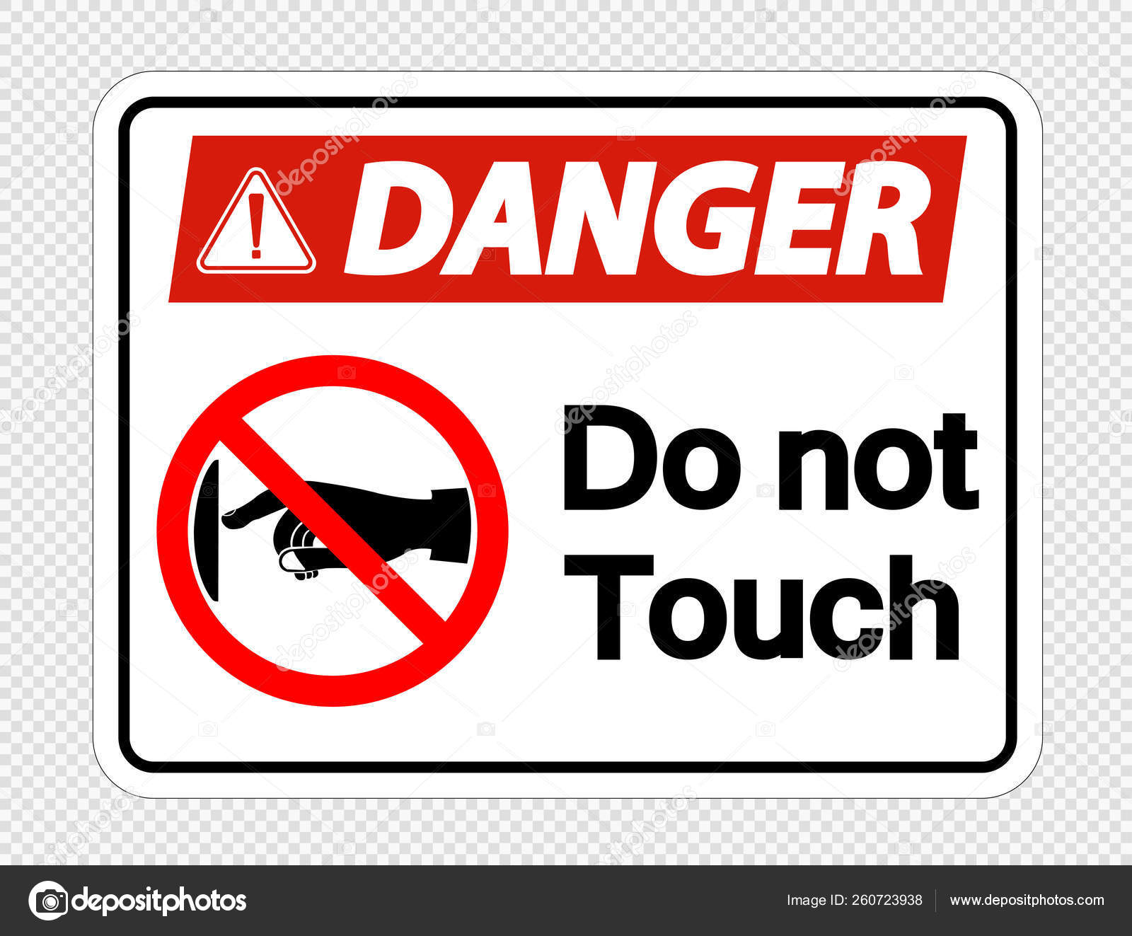 No Touch Please Security Vector Sign Stock Vector Affordable Health